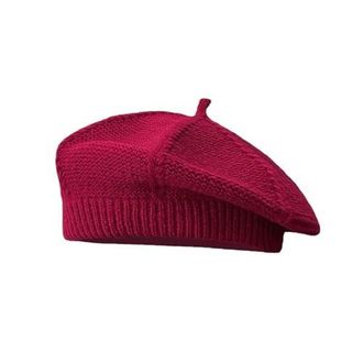 Generic B&eacute;ret tricot&eacute; for femme, chapeau dautomne et dhiver, casquette de peintre, garde au chaud Pour lautomne et lhiver(Wine red)
