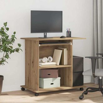 vidaXL Vidaxl - Bureau dordinateur ch&ecirc;ne artisanal 80x50x75 cm bois ing&eacute;nierie