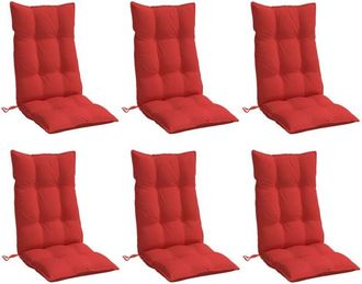 vidaXL Hochlehner-Auflagen 6 Stk. Rot Oxford-Gewebe vidaXL