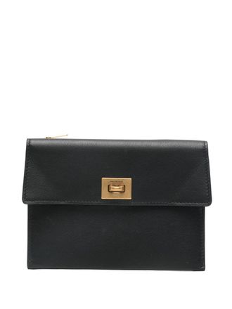 Balenciaga portefeuille en cuir - Noir