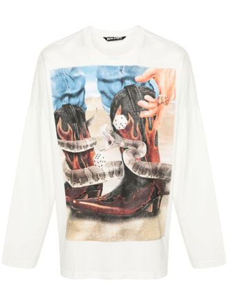 Palm Angels T-Shirt mit grafischem Print - Wei&szlig;