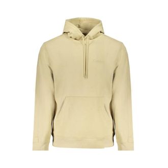 Calvin Klein Beiger Baumwoll-Kapuzenpullover mit Tasche - - Sweatshirts & Hoodies - Herren - Beige - 2XL