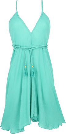 Guru Shop Minikleid Boho Chic, Wandelbares Minikleid, Viskose Crepp Top, Rock - Aqua, Damen, Synthetisch
