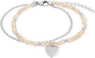 Tom Tailor Tom Tailor Armband f&uuml;r Damen, Edelstahl, mit Glas, 16+4 cm, silber, Herz, Geschenkidee, Armschmuck, Damenschmuck, 2100641