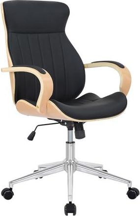 Clp Chaise de Bureau Melilla Similicuir I Chaise Ergonomique I Assise Confortable I Fonction Rotation 360, Fonction Bascule, Couleur:Nature/Noir