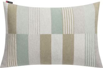 David Fussenegger Kissenh&uuml;lle Silvretta K&auml;stchen/Streifen 40 x 60 cm Gr&uuml;n