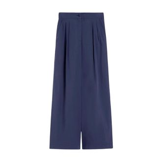 Max Mara Femme, Pantalons, Bleu, Taille: 34 FR Pantalon &agrave; jambes larges