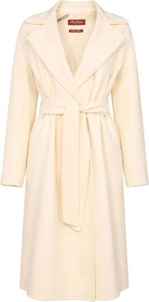 Max Mara Langer Mantel - Wei&szlig;