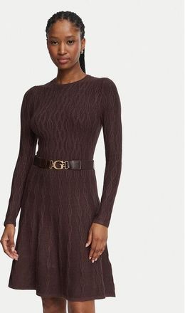Guess Strickkleid W6BK64 Z1569 Dunkelbraun Slim Fit