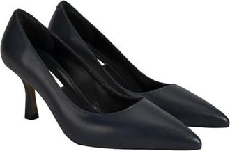 Desa Mocassins pour Femme - Tige en Cuir, Talon Aiguille, Bout Pointu, Semelle Respirante | Bleu fonc&eacute; - 40