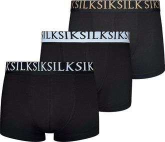 Siksilk Mens Black Pack of 3 Boxer Shorts XXL
