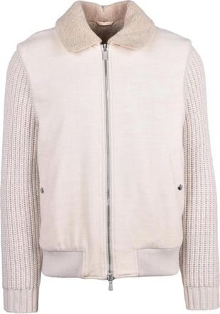 Eleventy Homme, Pulls, Beige, Taille: L Giubbotto in panno