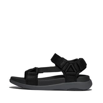 FitFlop Mens F-Mode Go Adj. Webbing Back-Strap Sandals, Schwarz Mix, 41 EU