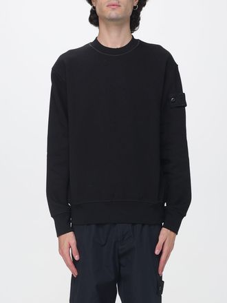 Stone Island Pull &agrave; col rond en m&eacute;lange de laine et coton avec &eacute;cusson logo Compass