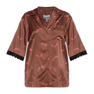 Ganni Hemd mit Blumenmotiv - - Blouses & Shirts - Damen - Braun - XS
