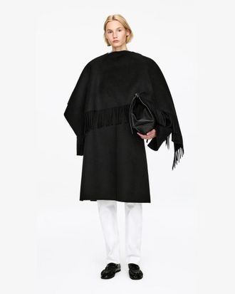 Arket Doubleface-Mantel Aus Wollmischung -Schwarz