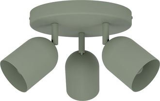 Eglo Deckenlampe 3-flammig Tilston, Deckenstrahler Wohnzimmer, Spot Deckenleuchte aus Stahl in Dunkelgr&uuml;n, E14 Fassung