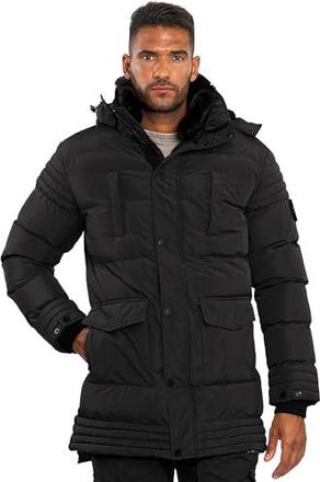 Alessandro Salvarini A. Salvarini Parka longue chaude pour homme, Noir, L