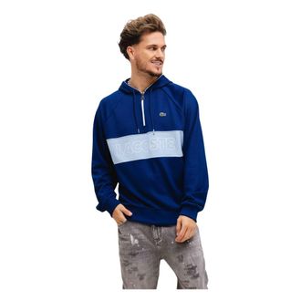 Lacoste Paris Relaxed Hoodie - - Sweatshirts & Hoodies - Herren - Blau - L