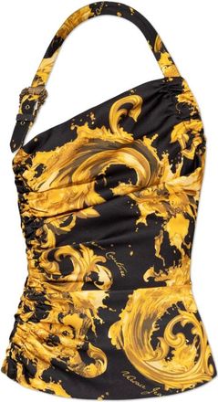Versace Jeans Couture Femme, Tops, Jaune, Taille: 36 FR Porcelain Barocco Top