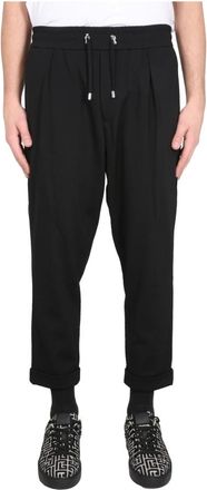 Balmain Homme, Pantalons, Noir, Taille: L Pantalon en jersey &agrave; entrejambe bas et ceinture &eacute;lastique
