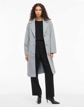 Vila Manteau - Gris clair chin&eacute;