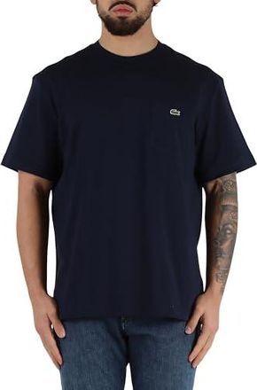 Lacoste T-shirt en coton avec poche poitrine Bleu nuit, bleu marine, L
