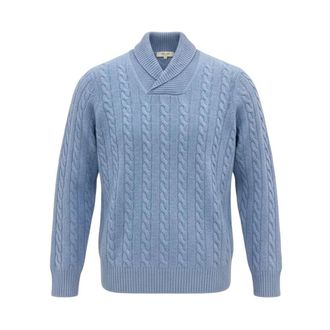 Ferrante Mock-Neck-Pullover aus Woll- und Kaschmirgemisch - - Knitwear - Herren - Blau - M