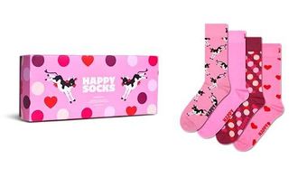 Happy Socks Chaussettes de Saint-Valentin - Chaussettes color&eacute;es avec motifs coeurs et motifs damour, Rose, 38-42