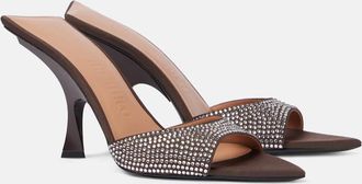 The Attico Pantoletten Ester 105 aus Satin mit Kristallen
