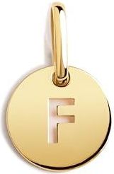 Singularu Mini Médaillon Lettre. Pendentif initial en argent sterling 925 avec finition plaqué or 18Kt. Combinable avec collier. Bijoux pour femme. Lettre F