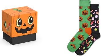Happy Socks Unisex 2-pack Halloween Trick Or Treat Gift Set, Orange, 41-46 EU