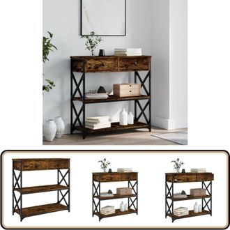 vidaXL Konsolentisch R&auml;uchereiche 75x28x75 cm Holzwerkstoff - Konsolentisch - Flurtisch - Sideboard - Wohnzimmerstil - Industriel Stil