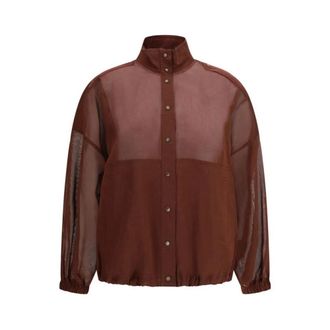 Brunello Cucinelli Femme, Blouses et Chemises, Brun, Taille: 38 FR Cotton Graphic SweaT-shirt