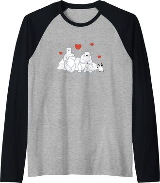 Coca Cola Ware Polar Bears and Penguin Love Coke Big Chest Logo Raglan