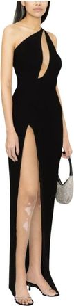 M&ocirc;not Monot, Femme, Robes, Noir, Taille: 44 FR Cutout Crepe Maxi Dress