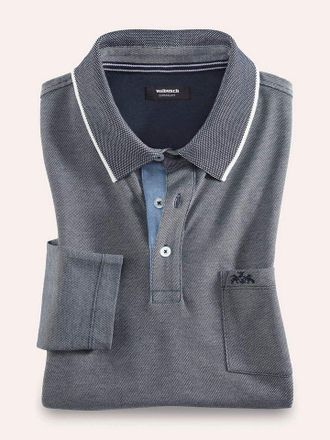 Walbusch Poloshirt Herren Extraglatt-Polo Thermoleicht Shirt b&uuml;gelfrei Angerautes Piqu&eacute;, leicht w&auml;rmend, pflegeleicht, mit Brusttasche