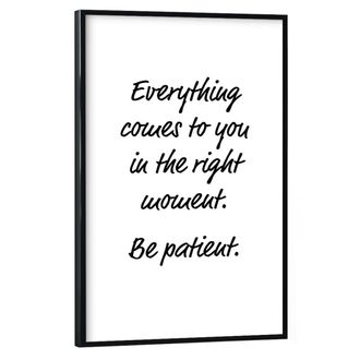 artboxONE Poster mit schwarzem Rahmen 30x20 cm Typografie Everything Comes to You - Bild Mindset handschrift Mindset