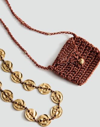 Mango Ensemble de 2 colliers assortis en maille or - Femme - Taille unique - MANGO