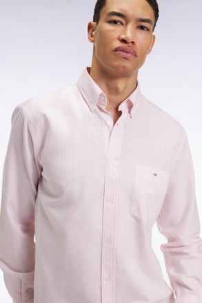 Eden Park Chemise En Popeline De Coton Ray&eacute;e Rose Coupe Droite