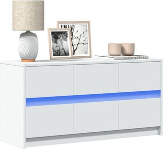 vidaXL Meuble tv avec led blanc 100x34x50 cm bois ding&eacute;nierie - Vidaxl
