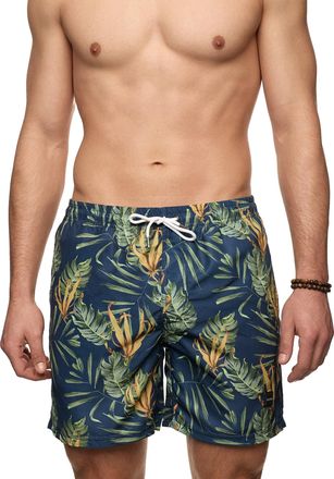 Indicode Herren INTonino Badehose mit superweicher Innenhose | Badeshorts f&uuml;r M&auml;nner Black-Navy, XXL