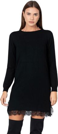 Kocca Femme, Robes, Noir, Taille: 40 FR Robe mi-cuisse bord&eacute;e de dentelle