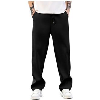Generic Pantalon de jogging baggy en coton pour homme - Taille &eacute;lastique - Pantalon de jogging - Jambes larges - Pantalon de sport long - Pantalon de surv&ecirc;tem