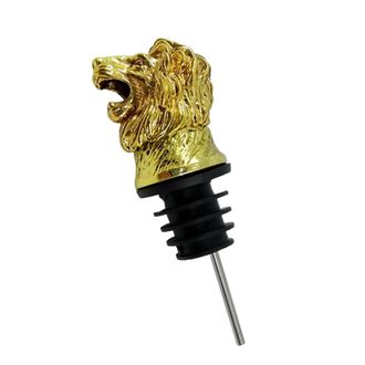 Pretyzoom Weinausgie&szlig;er L&ouml;wenkopfform Legierung Kreativer Flaschenverschluss Party Accessoire Goldfarben Sicher Und Einfach Zu Verwenden