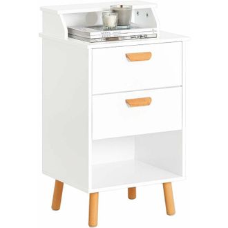 SoBuy FBT125-W Nachttisch Boxspringbett Beistelltisch schmal Sofatisch Telefontisch Nachtschrank Nachtkommode Weiß bht ca. 40x71x35cm - Sobuy