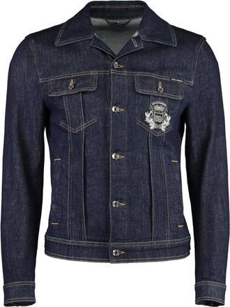 Dolce & Gabbana Homme, Vestes, Bleu, Taille: M Veste en jean avec &eacute;cusson