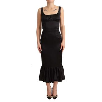 Dolce & Gabbana Luxuri&ouml;ses Schwarzes Seiden Sheath Kleid - - Dresses - Damen - Schwarzk - S