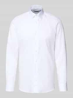 Olymp Level 5 Slim Fit Business-Hemd mit Strukturmuster und Kentkragen