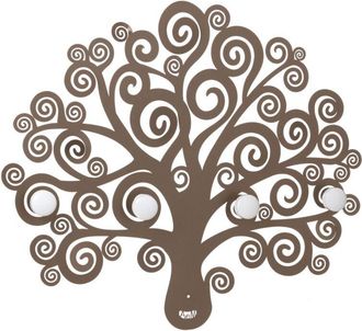 Arti e Mestieri Arti E Mestieri - Porte-manteau mural arbre de vie 40x177 cm, en fer avec boutons en bois, design décoratif italien, couleur bronze